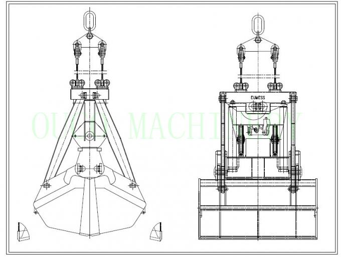 13 Cubic 9.2T Bulk Cargo Grabs For Ships With 2 Ropes