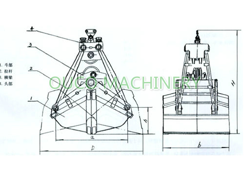 Easy Operation Two Peels Mechanical Grab Bucket Mechanism