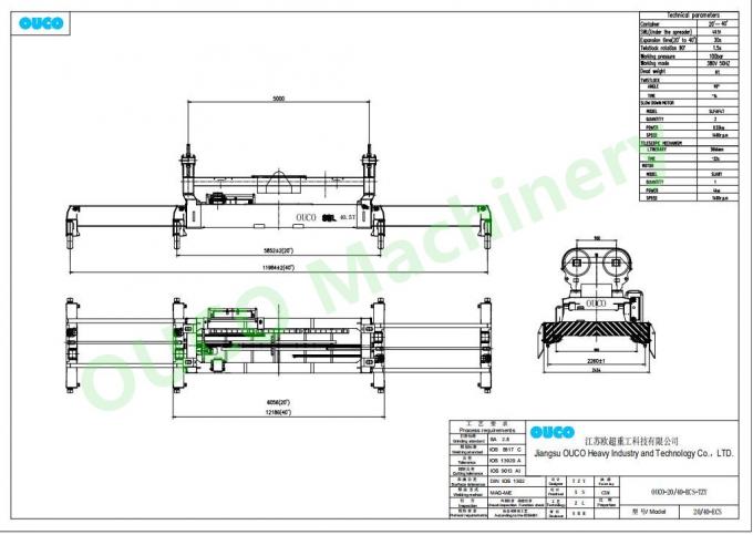 Semi Automatic 20ft Port Solution Crane Lifting Spreader 45t Capacity