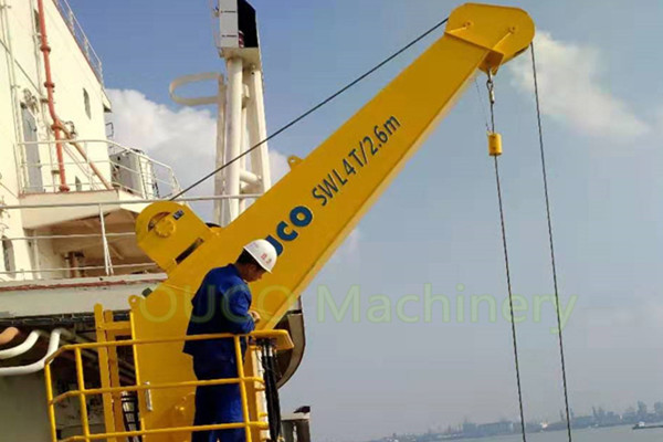 TTS Straight Boom Vessel Marine Cranes With SWL 4T 2.6M