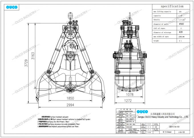 2 Cubic Meters Dredging Clamshell Grab, Mechanical Dredging Machines