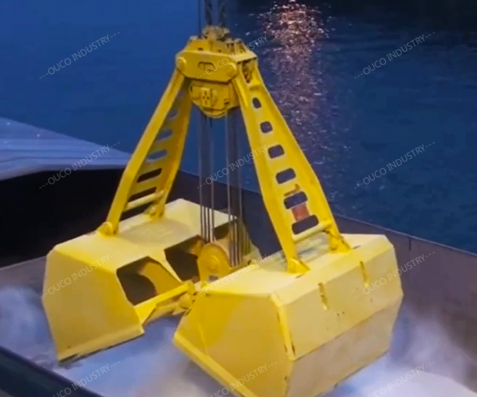 Mechanical Clamshell Crane Grabs Two Rope 4 CBM Wear Resistant