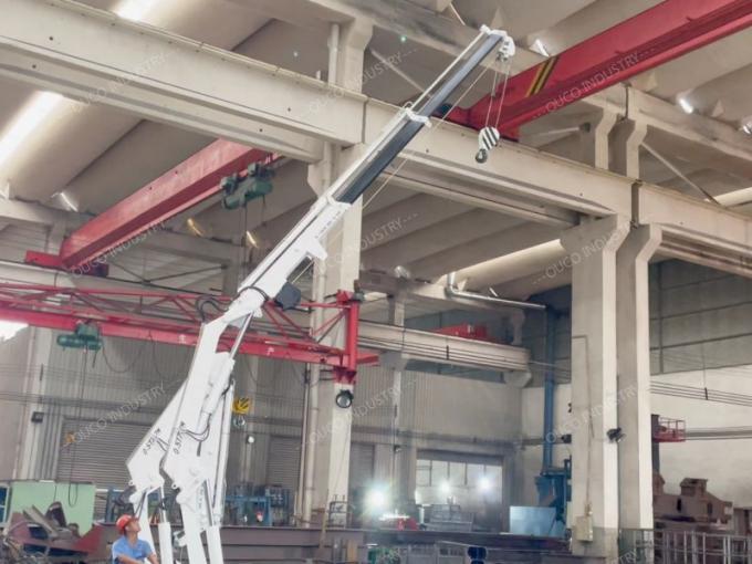 Innovative 0.5 Ton Provision Crane Knuckle And Telescopic Boom On Ship