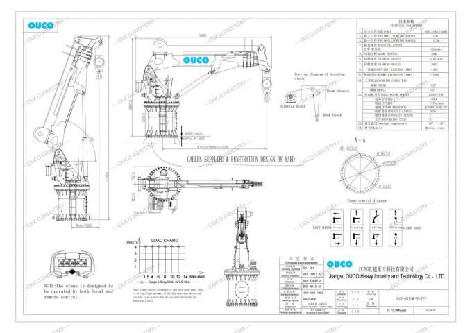 Ouco 4t 12m Provision Crane On Ship Small Telescopic Boom