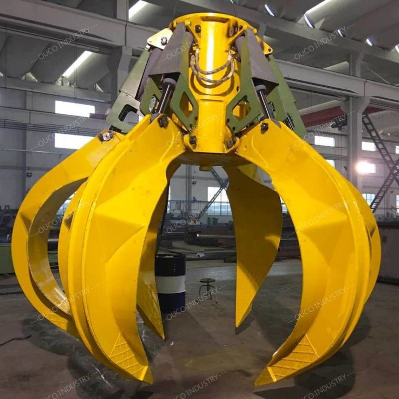 Orange Peel Type Hydraulic Grab Bucket Robust Structure Q355