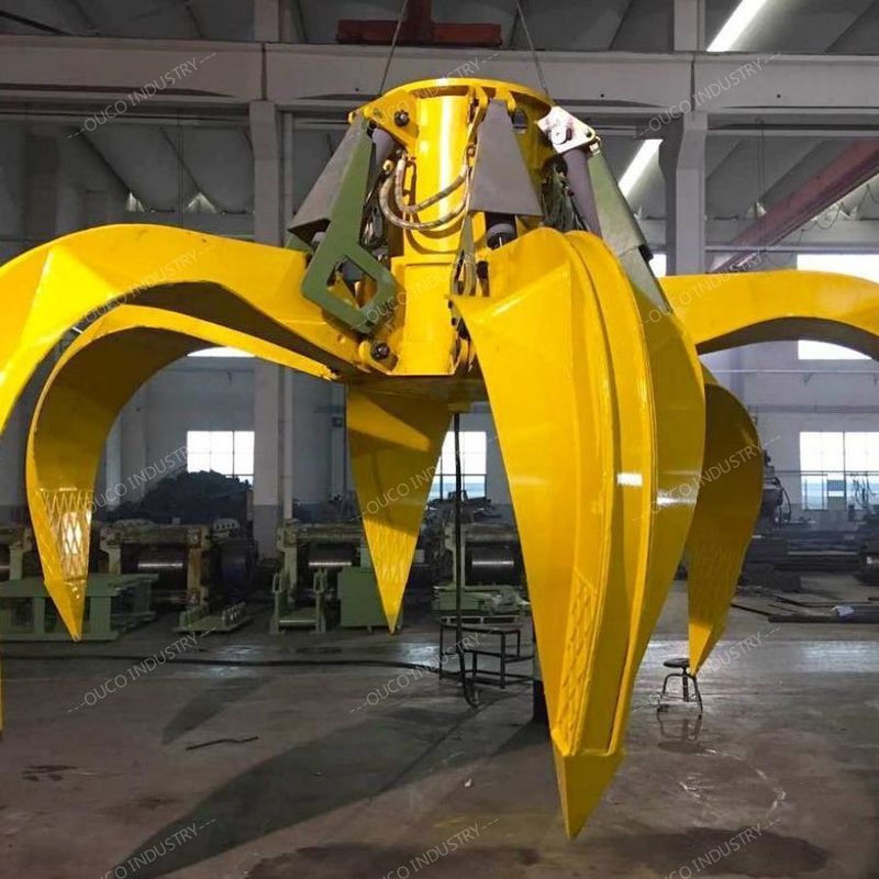 Orange Peel Type Hydraulic Grab Bucket Robust Structure Q355