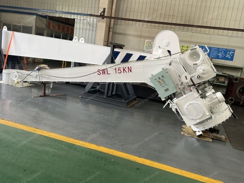14 KN Hydraulic Single Arm Slewing Davit for Rescue Boat