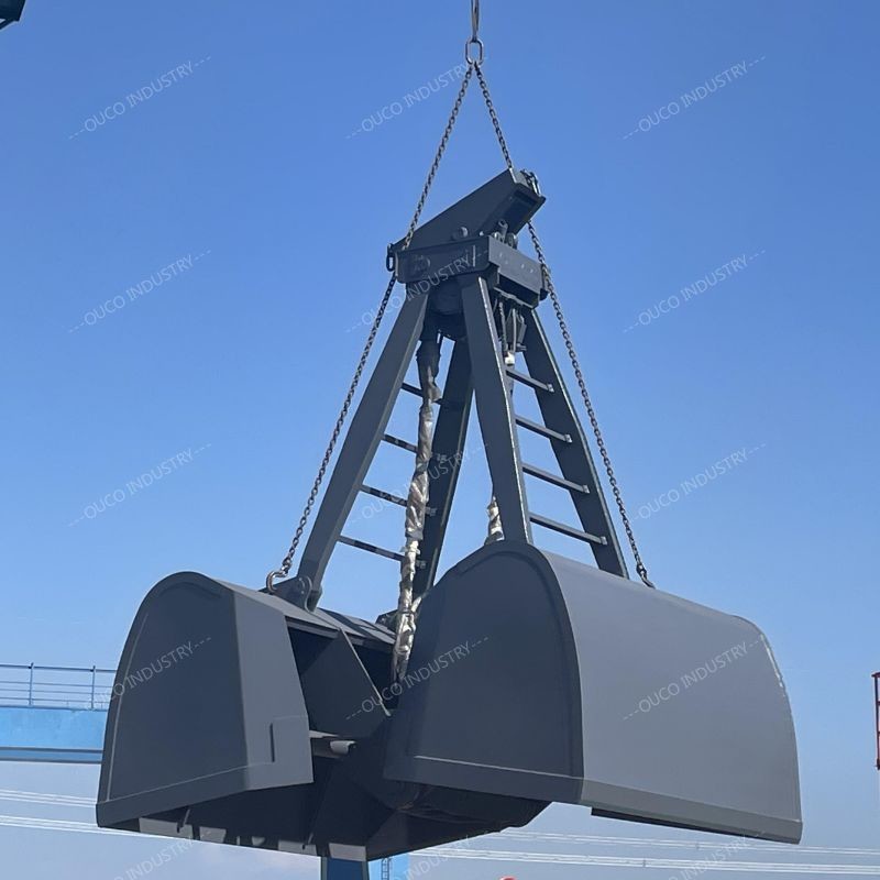 Four Rope Mechanical Grab Bucket 27 CBM Dual Claw Clamshell